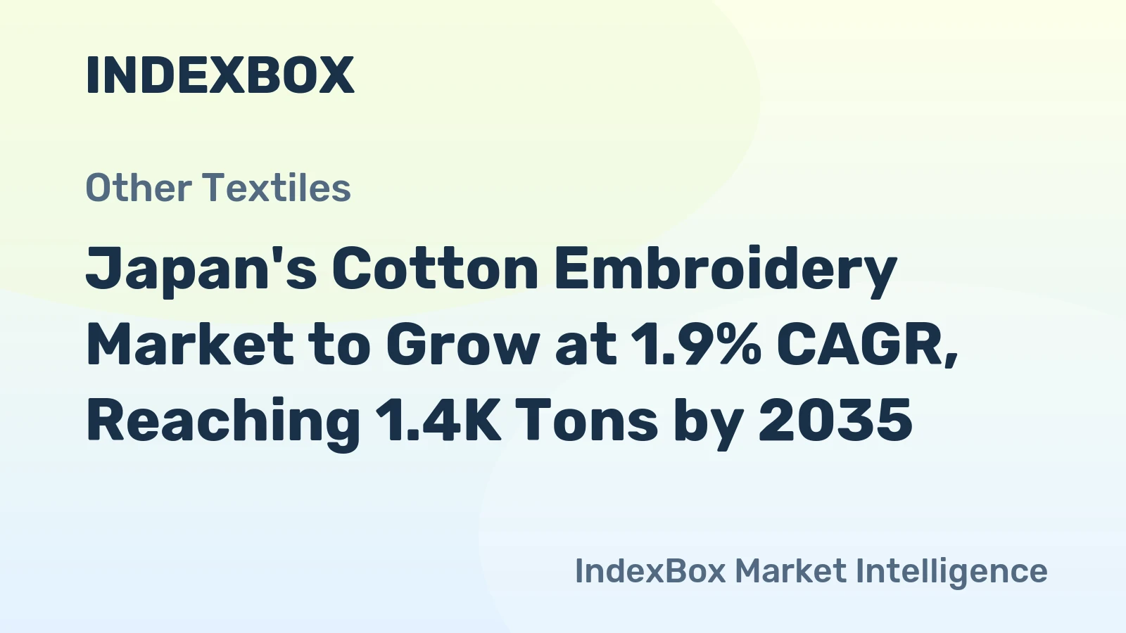 Japan's Cotton Embroidery Market to Grow at 1.9% CAGR, Reaching 1.4K Tons by 2035