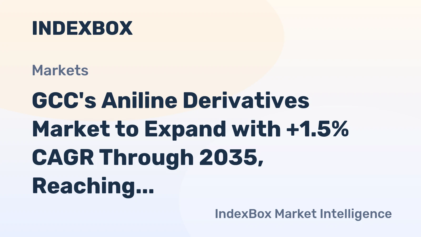 GCC's Aniline Derivatives Market to Expand with +1.5% CAGR Through 2035, Reaching $138M