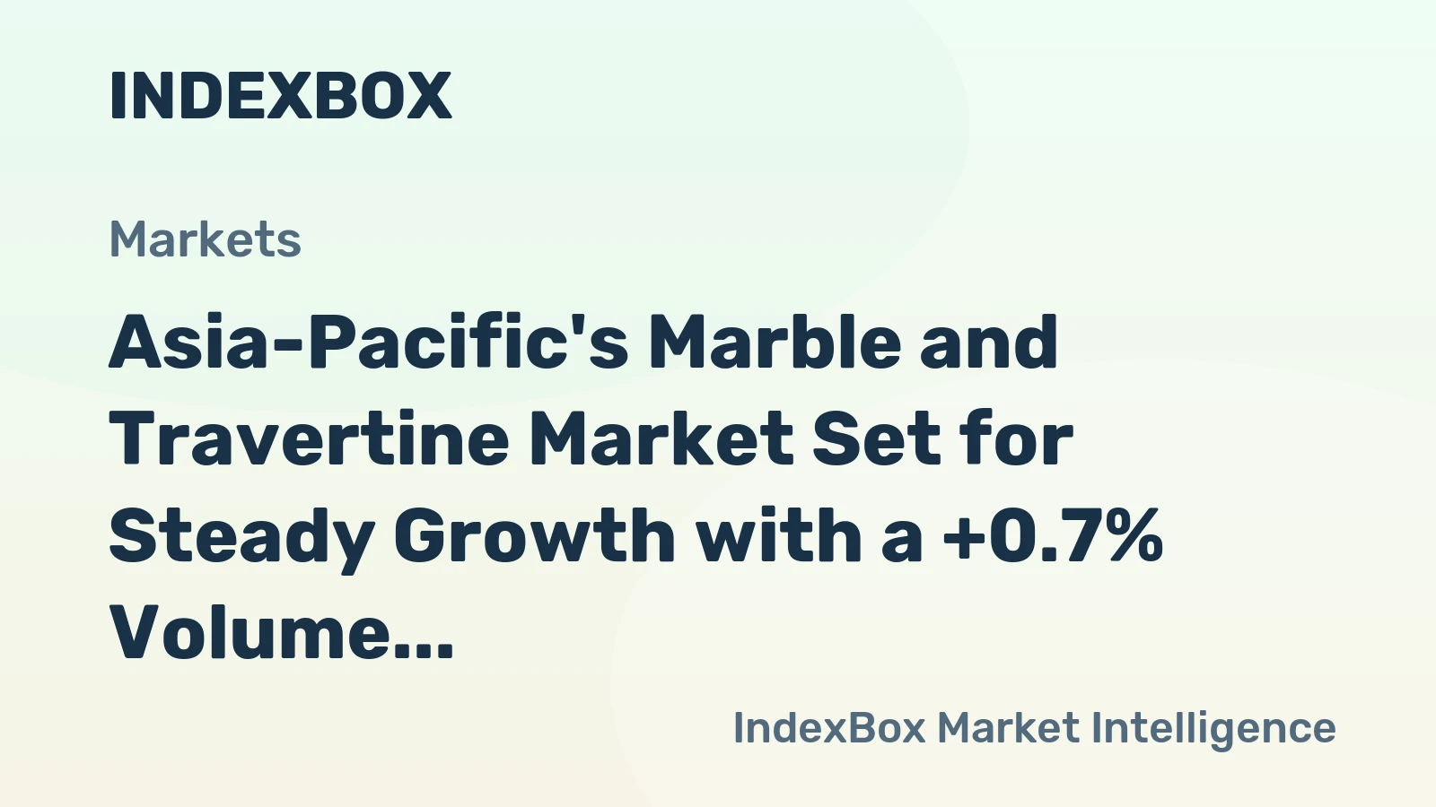 Asia-Pacific's Marble and Travertine Market Set for Steady Growth with a +0.7% Volume CAGR Through 2035