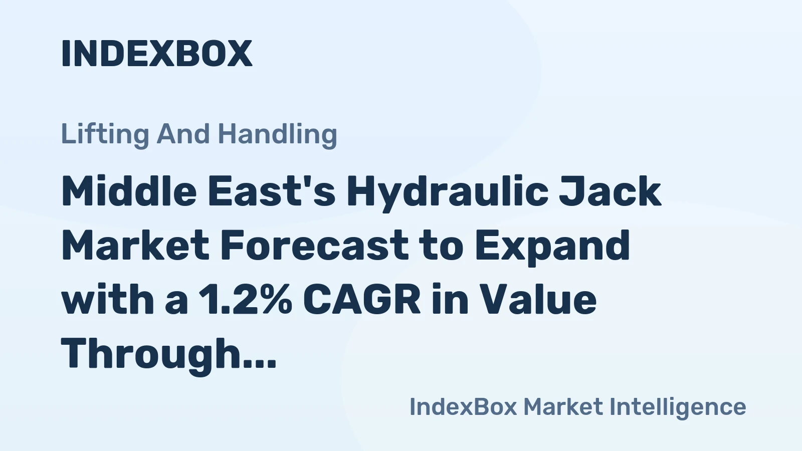 Middle East's Hydraulic Jack Market Forecast to Expand with a 1.2% CAGR in Value Through 2035