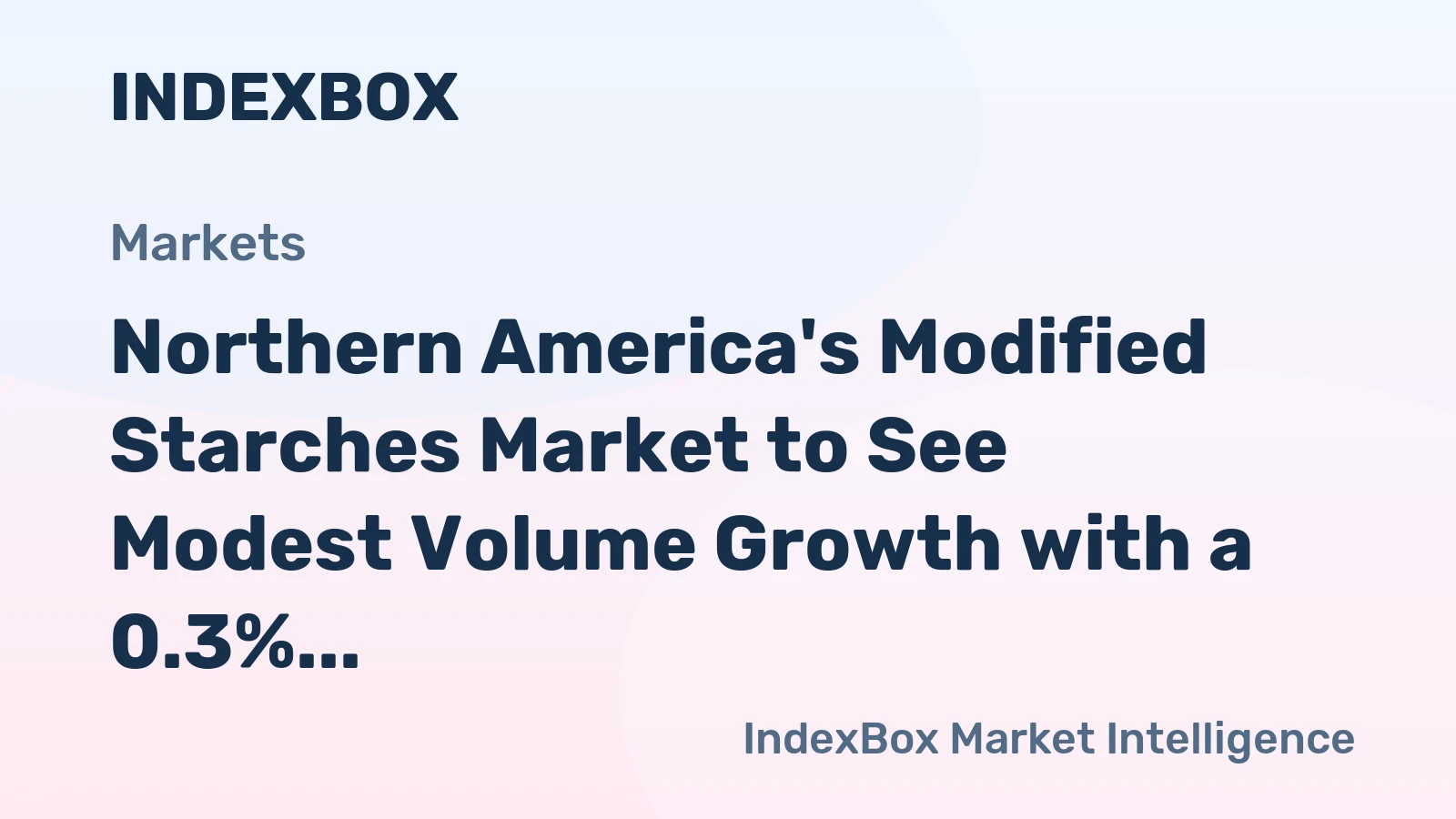 Northern America's Modified Starches Market to See Modest Volume Growth with a 0.3% CAGR Through 2035
