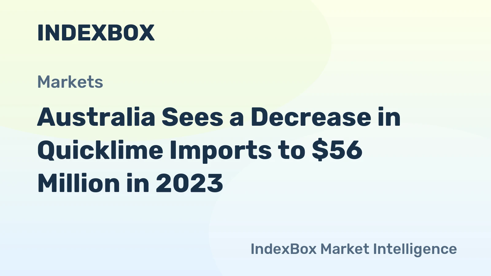 Australia Sees a Decrease in Quicklime Imports to $56 Million in 2023