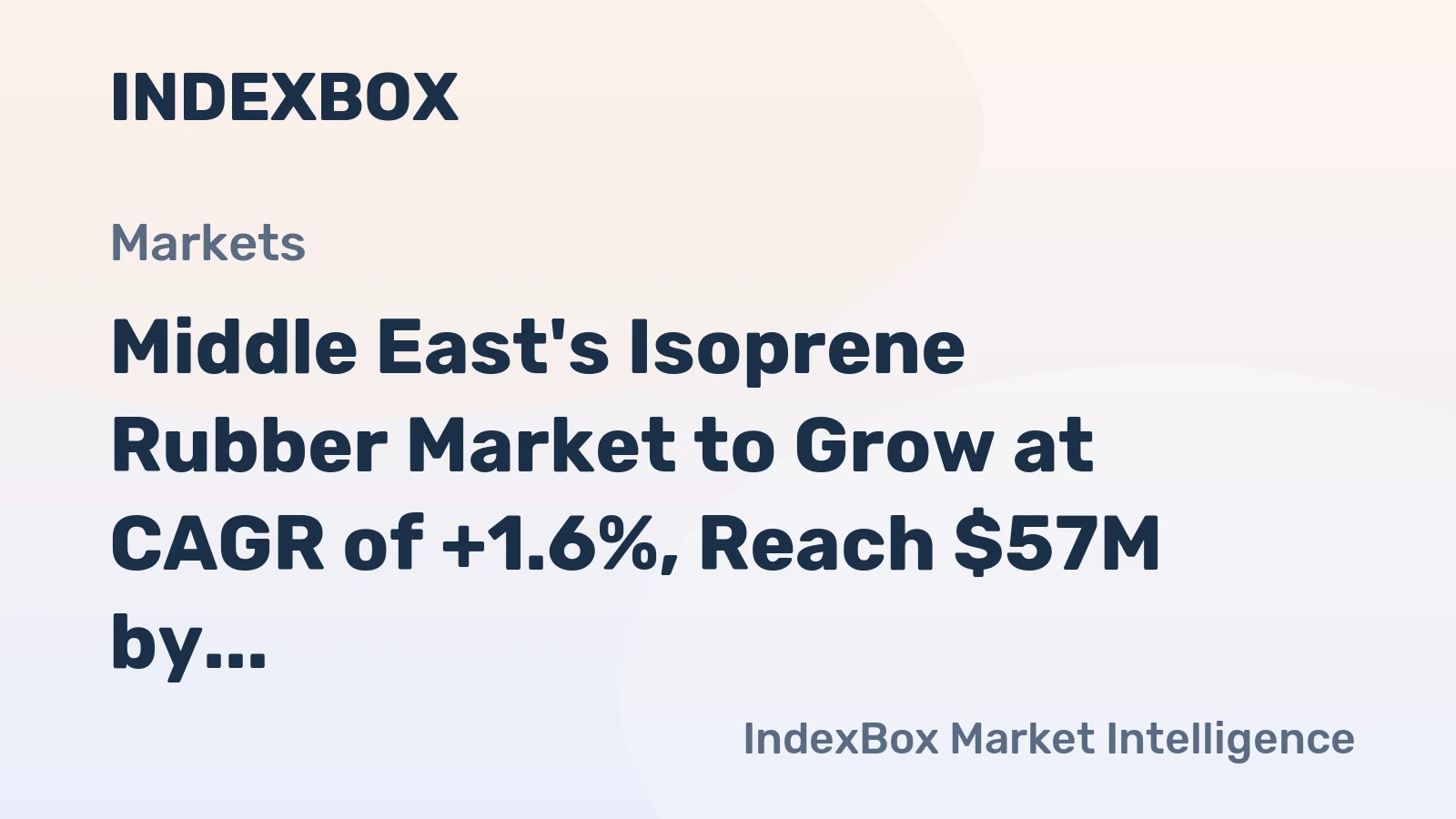 Middle East's Isoprene Rubber Market to Grow at CAGR of +1.6%, Reach $57M by 2035