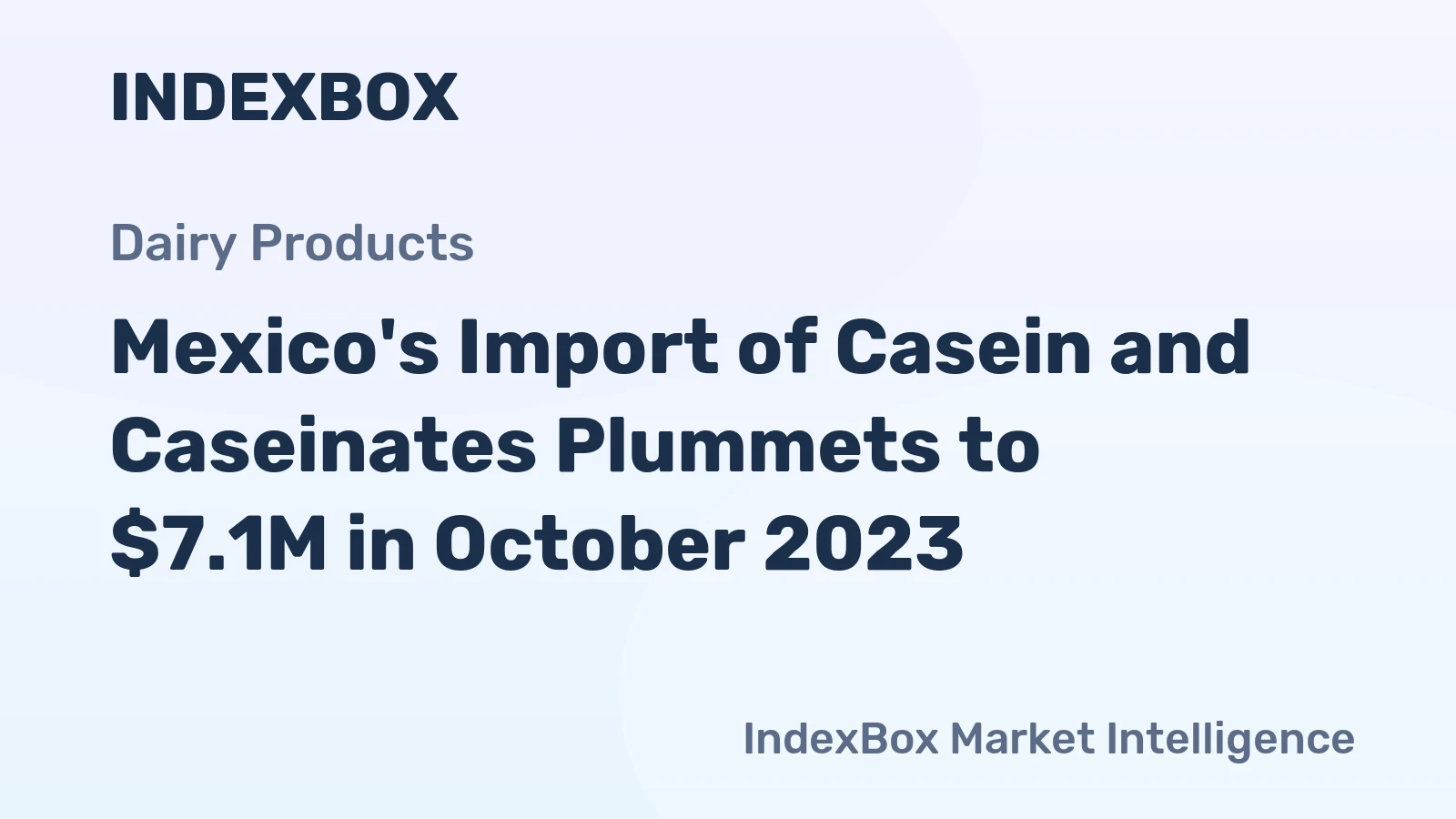 Mexico's Import of Casein and Caseinates Plummets to $7.1M in October 2023