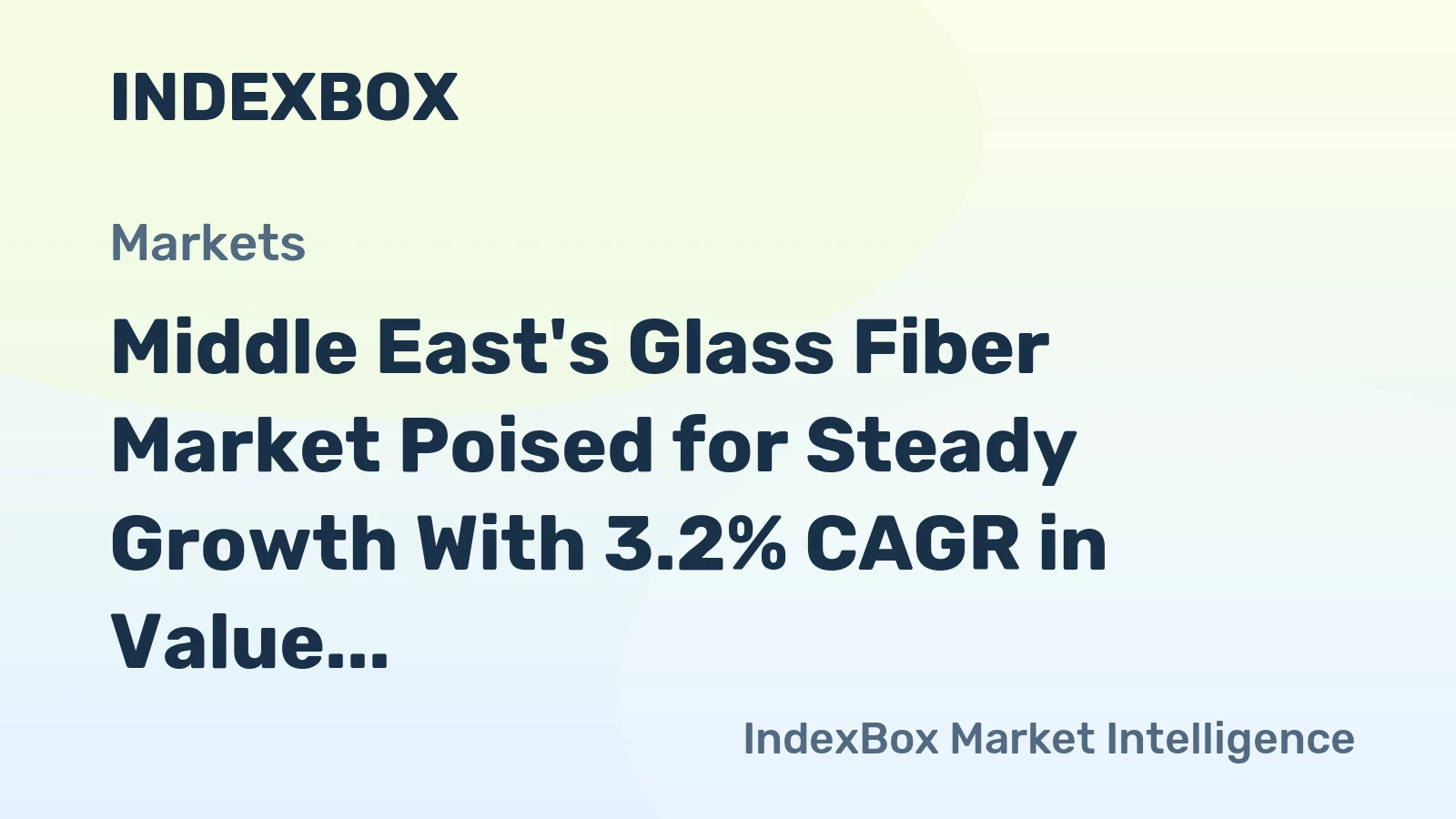 Middle East's Glass Fiber Market Poised for Steady Growth With 3.2% CAGR in Value