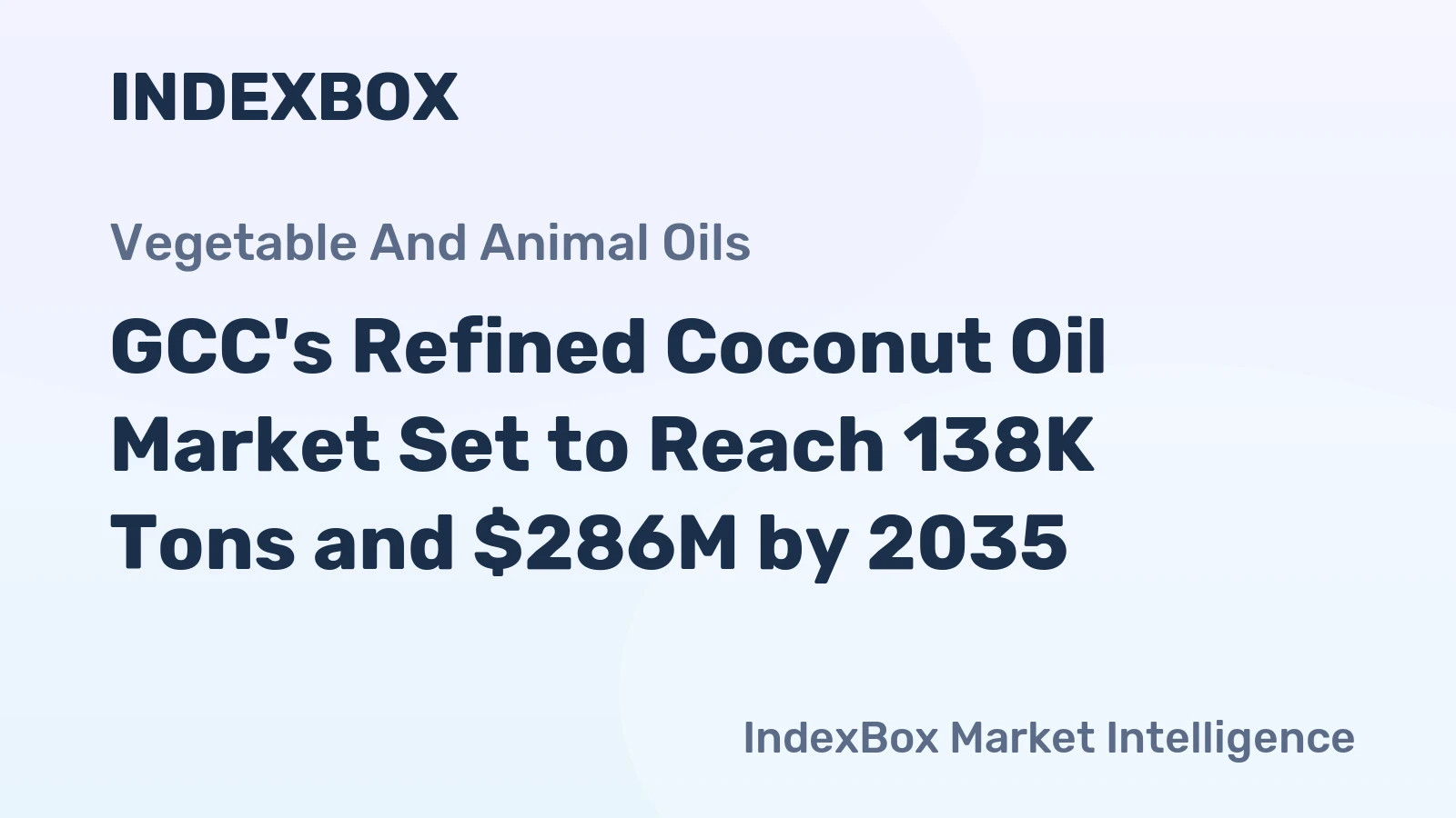 GCC's Refined Coconut Oil Market Set to Reach 138K Tons and $286M by 2035