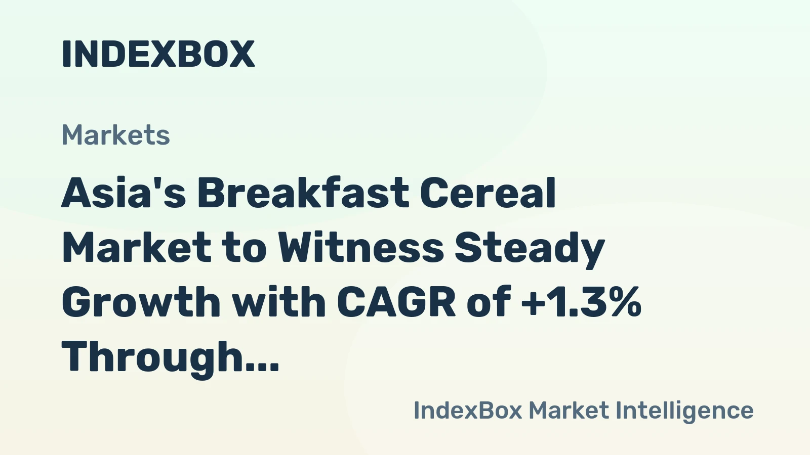 Asia's Breakfast Cereal Market to Witness Steady Growth with CAGR of +1.3% Through 2035
