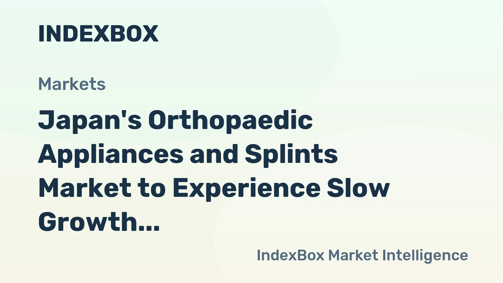 Japan's Orthopaedic Appliances and Splints Market to Experience Slow Growth with +0.5% CAGR from 2024 to 2035