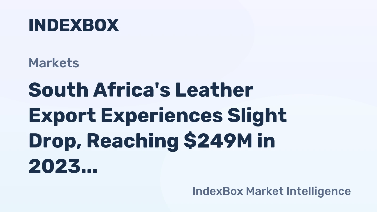 South Africa's Leather Export Experiences Slight Drop, Reaching $249M in 2023