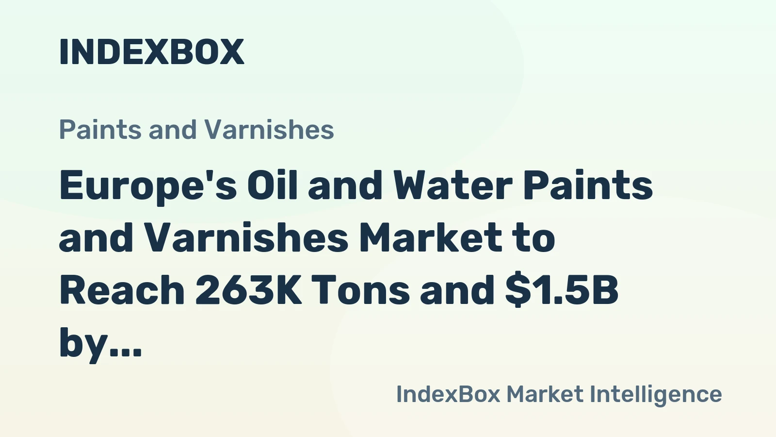 Europe's Oil and Water Paints and Varnishes Market to Reach 263K Tons and $1.5B by 2035