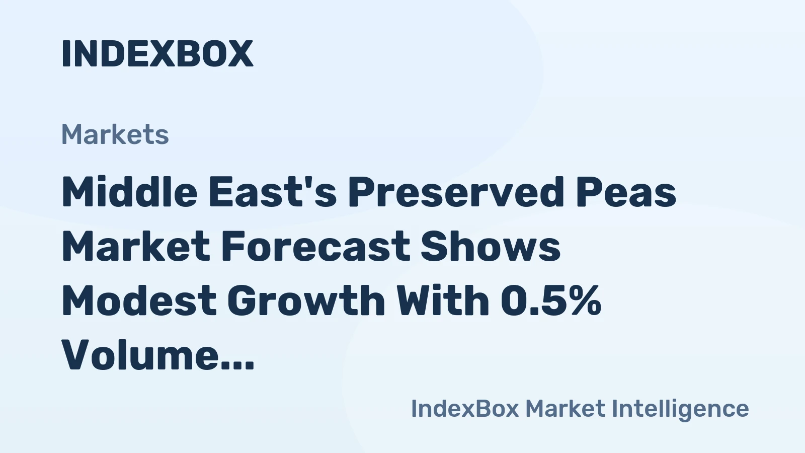 Middle East's Preserved Peas Market Forecast Shows Modest Growth With 0.5% Volume CAGR Through 2035
