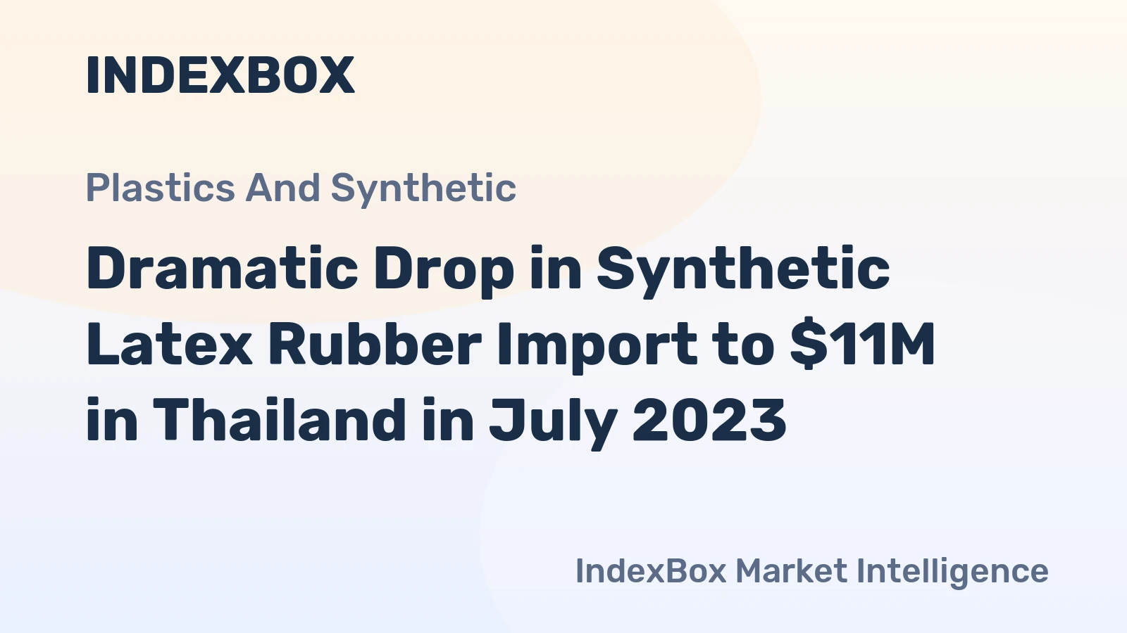 Dramatic Drop in Synthetic Latex Rubber Import to $11M in Thailand in July 2023