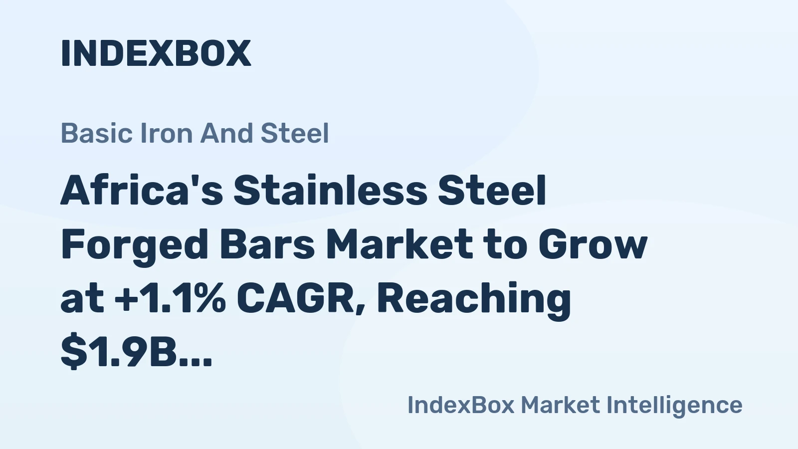 Africa's Stainless Steel Forged Bars Market to Grow at +1.1% CAGR, Reaching $1.9B by 2035