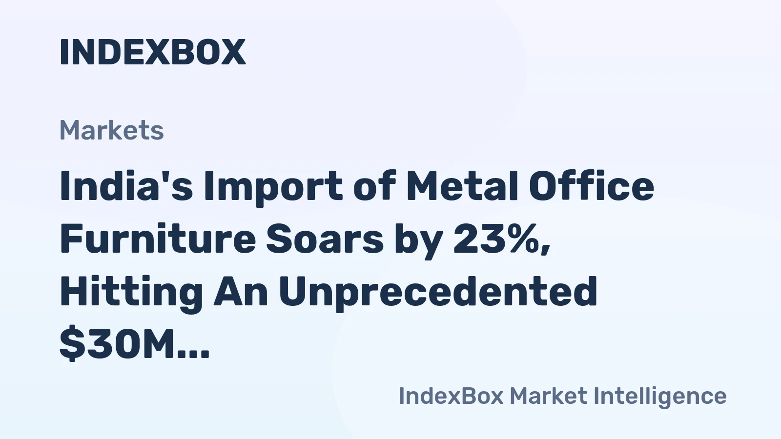 India's Import of Metal Office Furniture Soars by 23%, Hitting An Unprecedented $30M in 2024