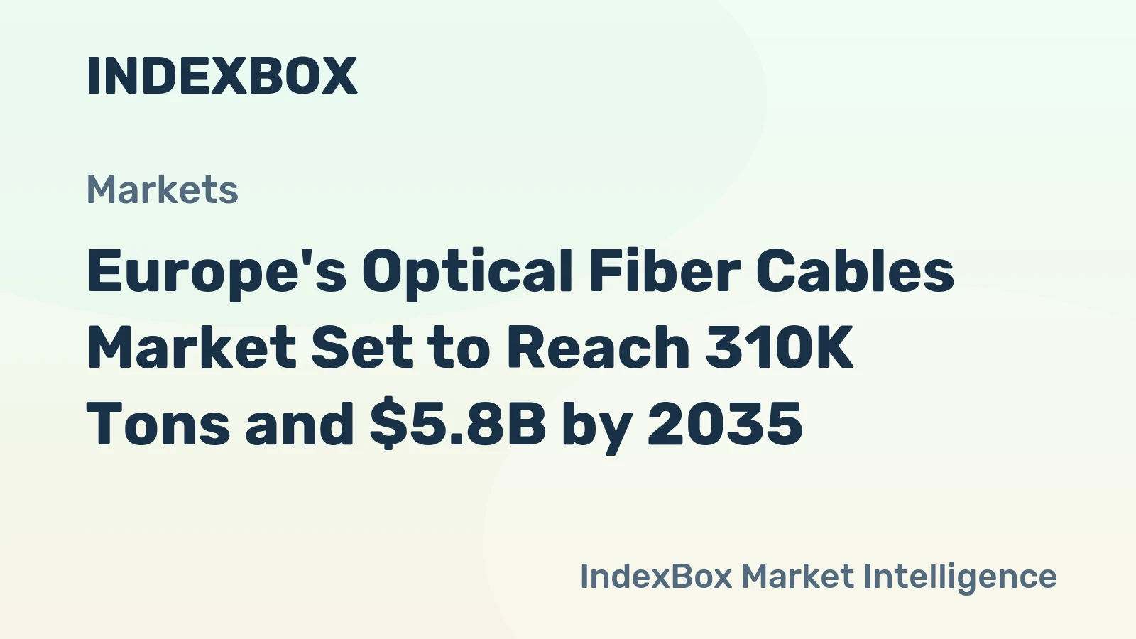 Europe's Optical Fiber Cables Market Set to Reach 310K Tons and $5.8B by 2035