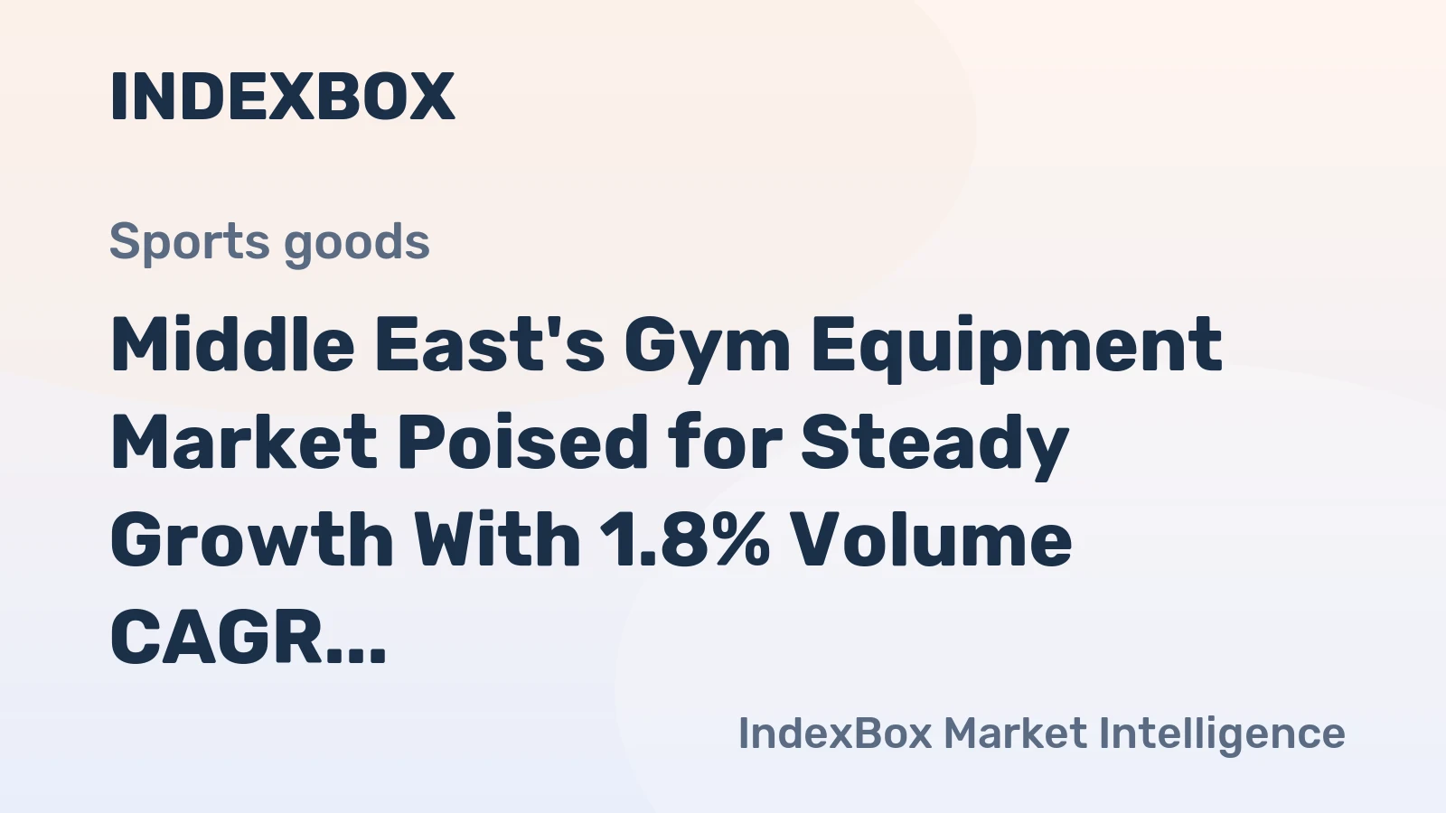 Middle East's Gym Equipment Market Poised for Steady Growth With 1.8% Volume CAGR Through 2035