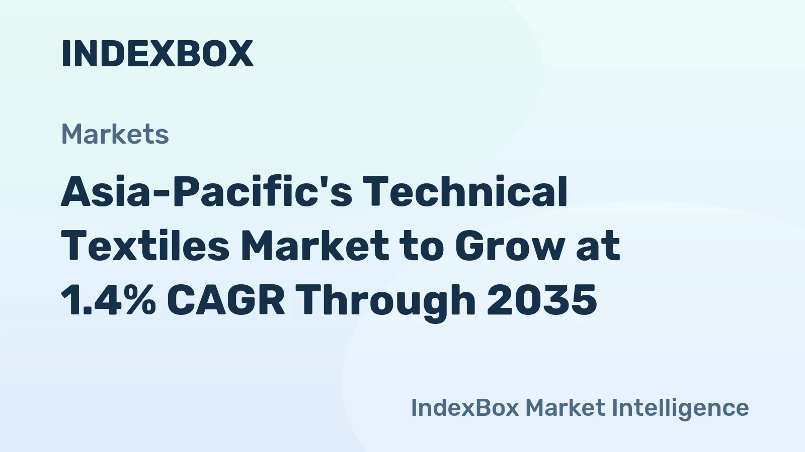Asia-Pacific's Technical Textiles Market to Grow at 1.4% CAGR Through 2035
