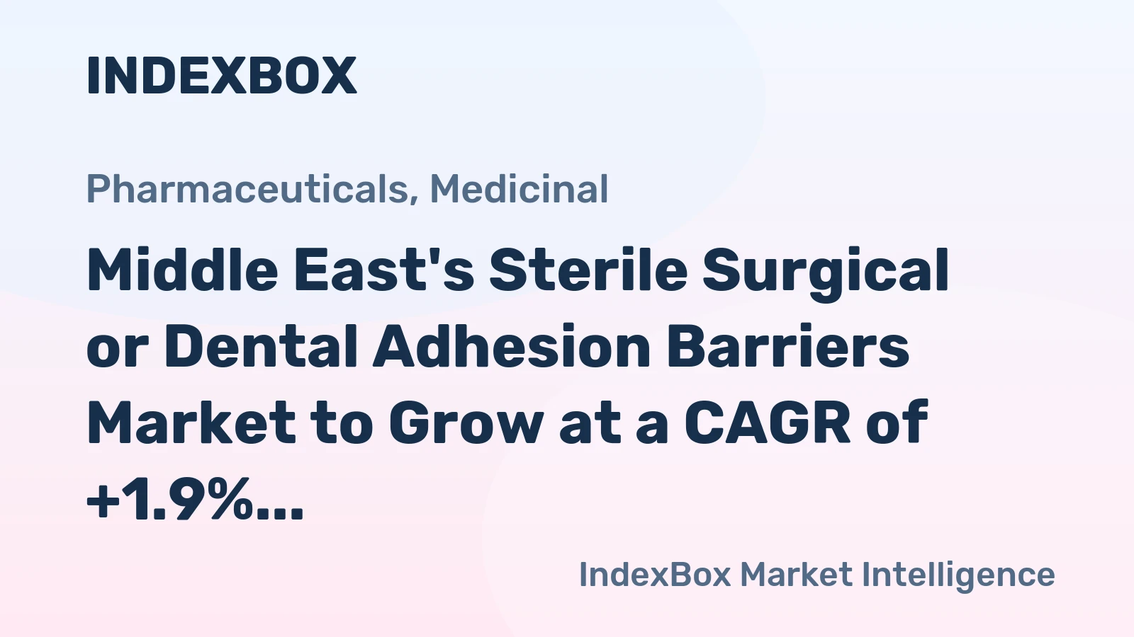 Middle East's Sterile Surgical or Dental Adhesion Barriers Market to Grow at a CAGR of +1.9% and Reach $881M by 2035