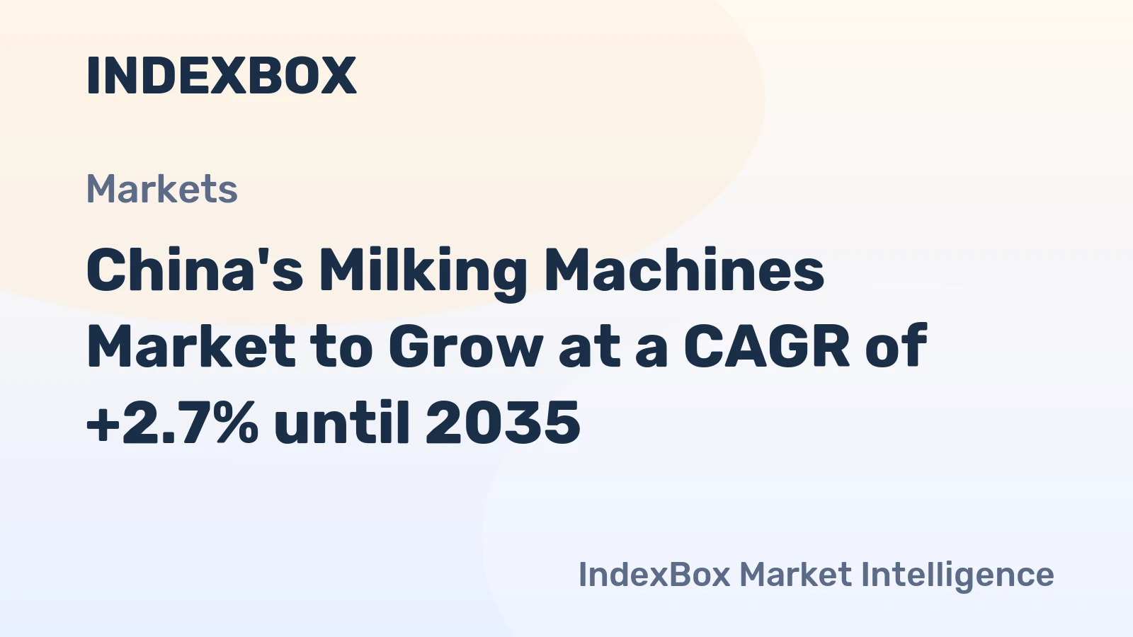 China's Milking Machines Market to Grow at a CAGR of +2.7% until 2035