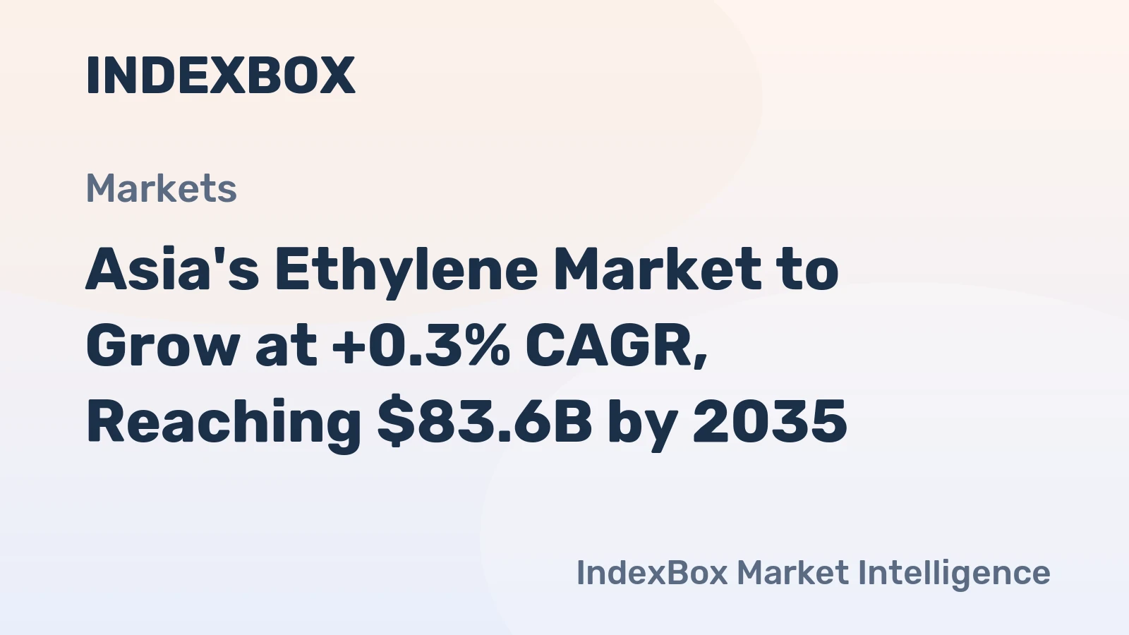 Asia's Ethylene Market to Grow at +0.3% CAGR, Reaching $83.6B by 2035