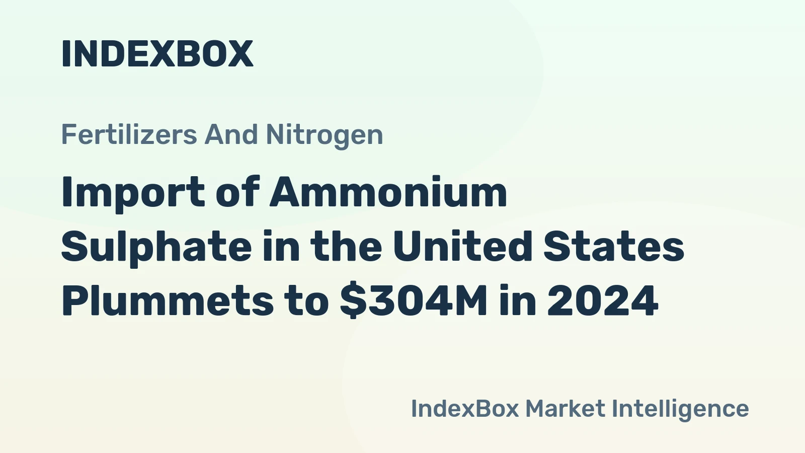 Import of Ammonium Sulphate in the United States Plummets to $304M in 2024