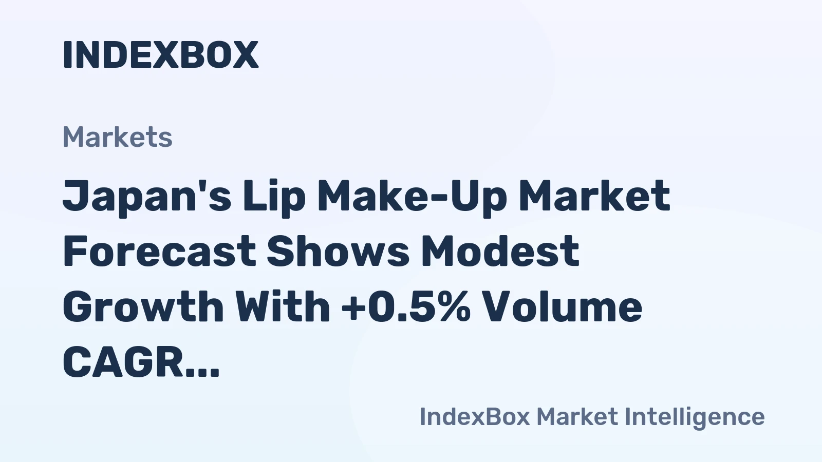 Japan's Lip Make-Up Market Forecast Shows Modest Growth With +0.5% Volume CAGR