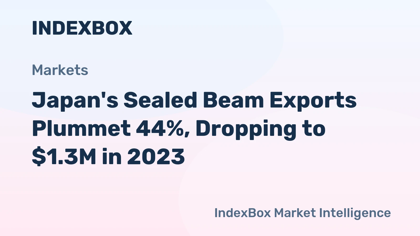 Japan's Sealed Beam Exports Plummet 44%, Dropping to $1.3M in 2023