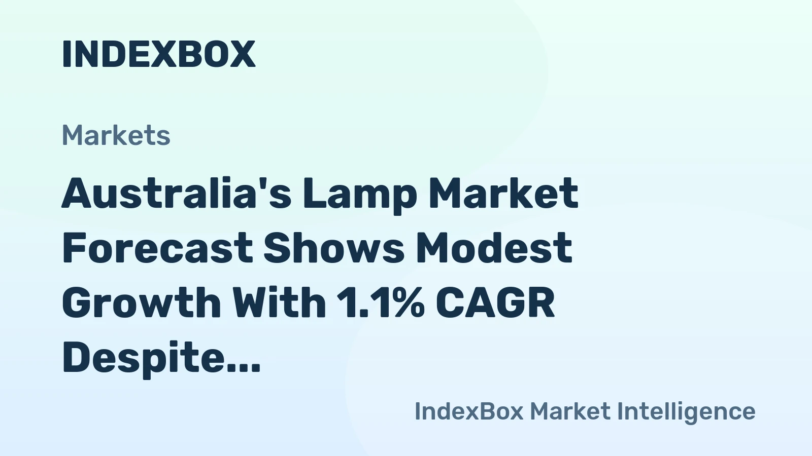 Australia's Lamp Market Forecast Shows Modest Growth With 1.1% CAGR Despite Recent Sharp Contraction