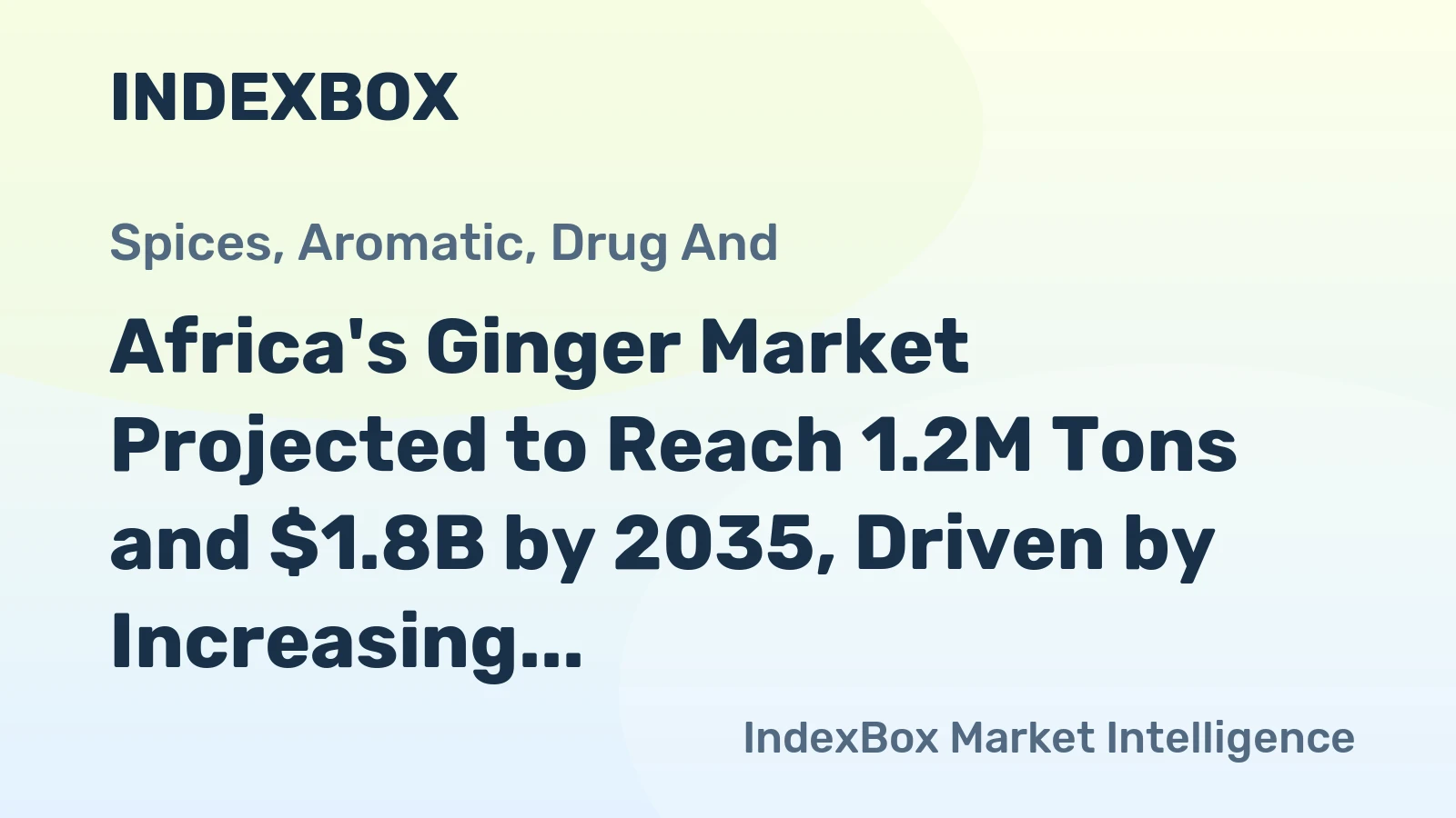 Africa's Ginger Market Projected to Reach 1.2M Tons and $1.8B by 2035, Driven by Increasing Demand