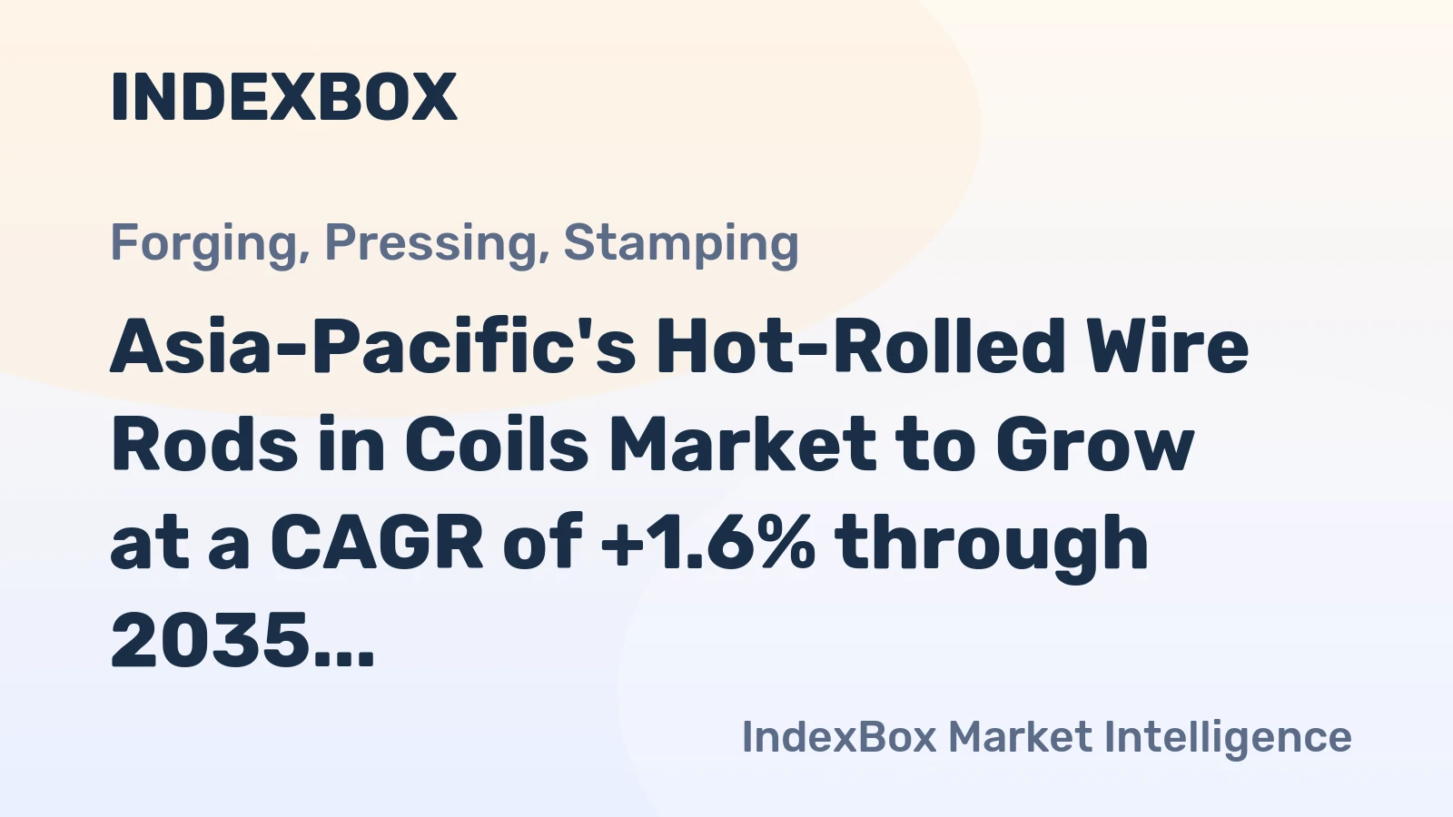 Asia-Pacific's Hot-Rolled Wire Rods in Coils Market to Grow at a CAGR of +1.6% through 2035, Reaching $107.6B in Value