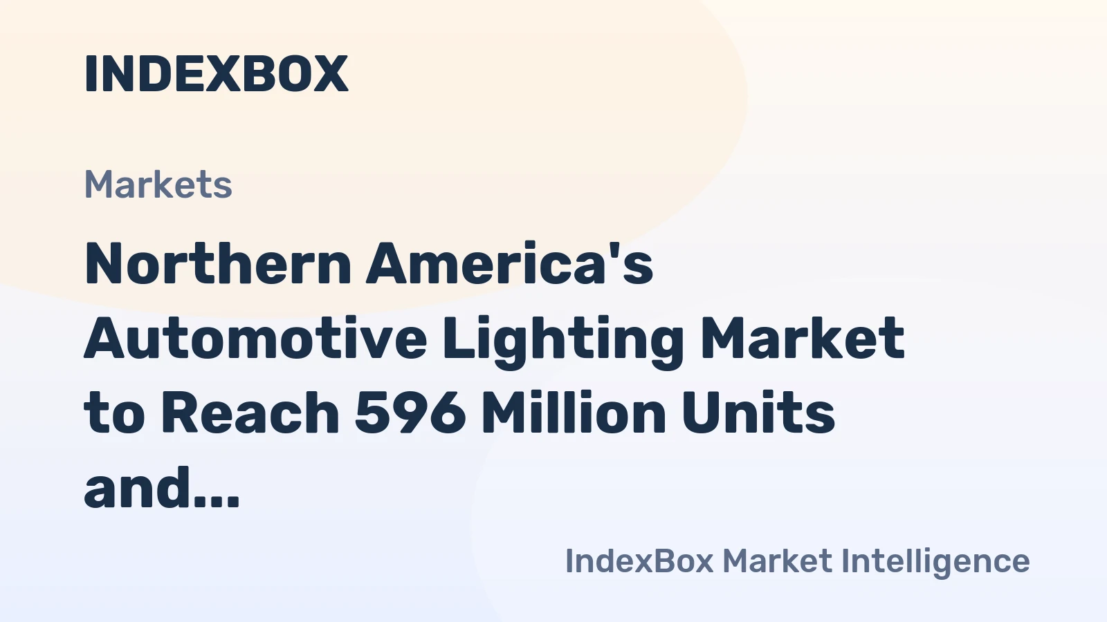 Northern America's Automotive Lighting Market to Reach 596 Million Units and $11.4 Billion by 2035