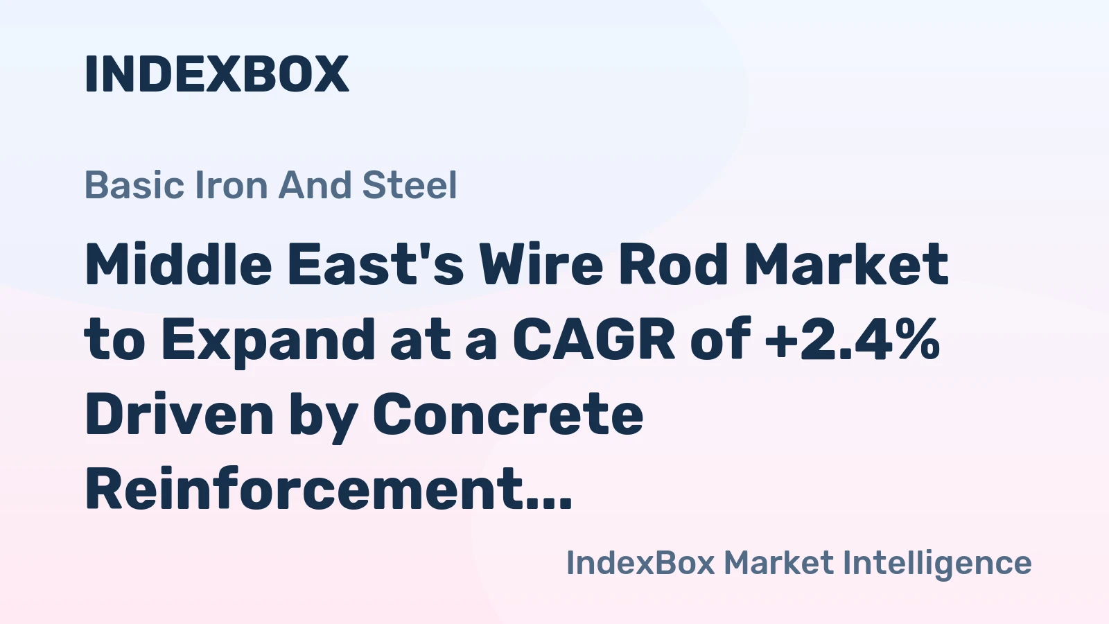 Middle East's Wire Rod Market to Expand at a CAGR of +2.4% Driven by Concrete Reinforcement Demand