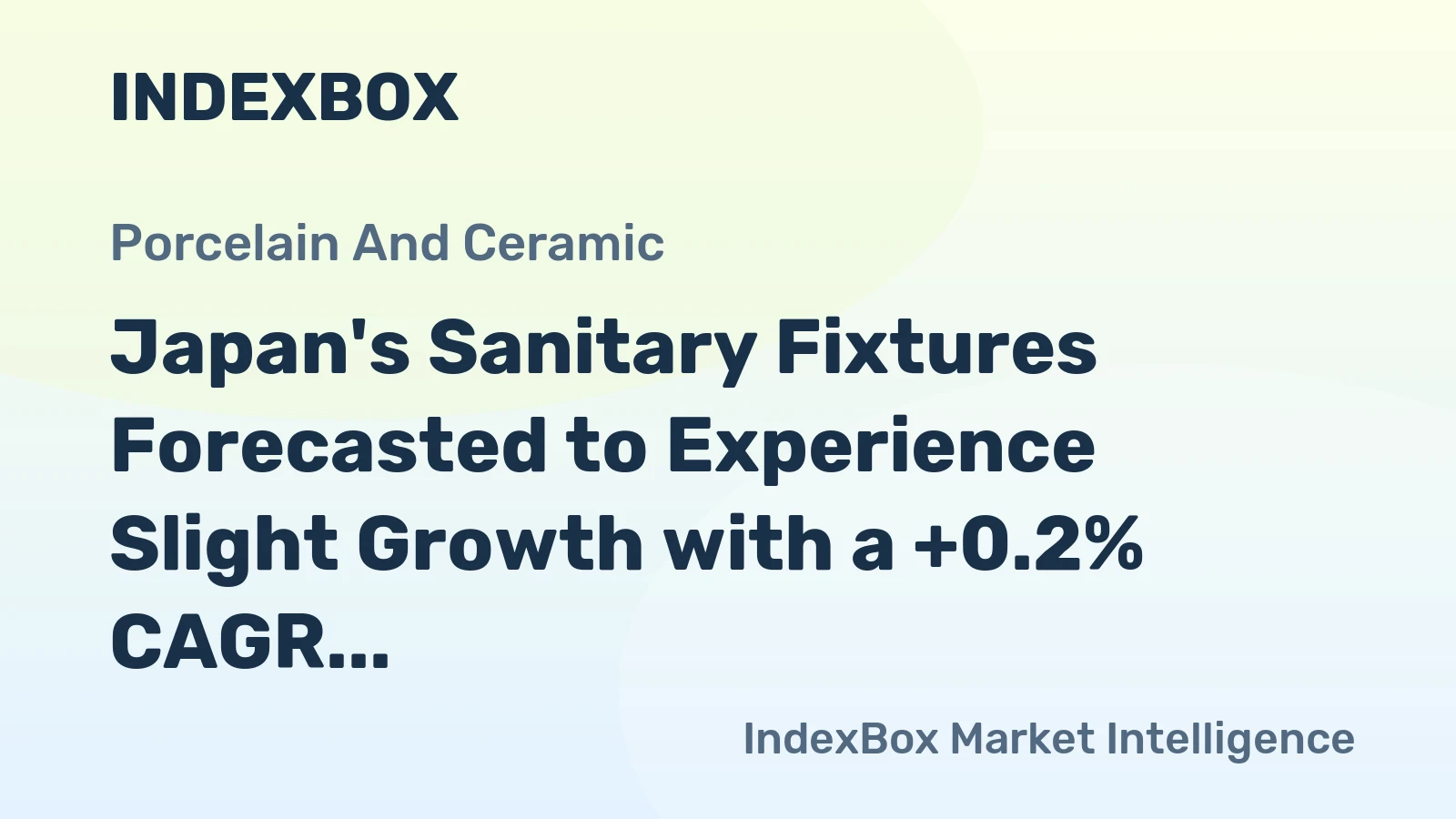 Japan's Sanitary Fixtures Forecasted to Experience Slight Growth with a +0.2% CAGR