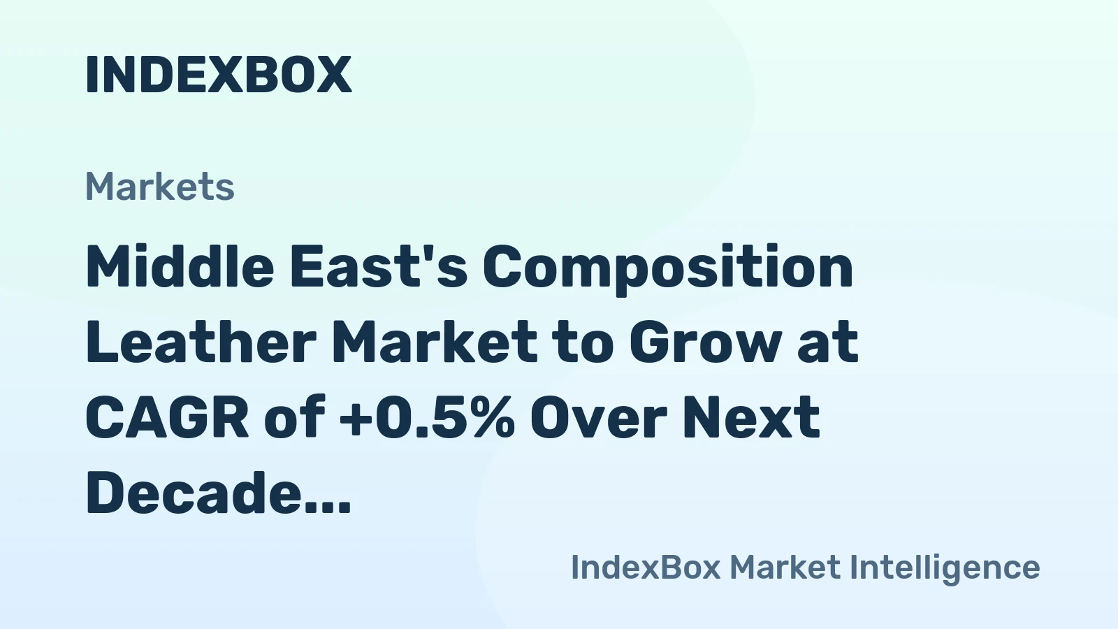 Middle East's Composition Leather Market to Grow at CAGR of +0.5% Over Next Decade