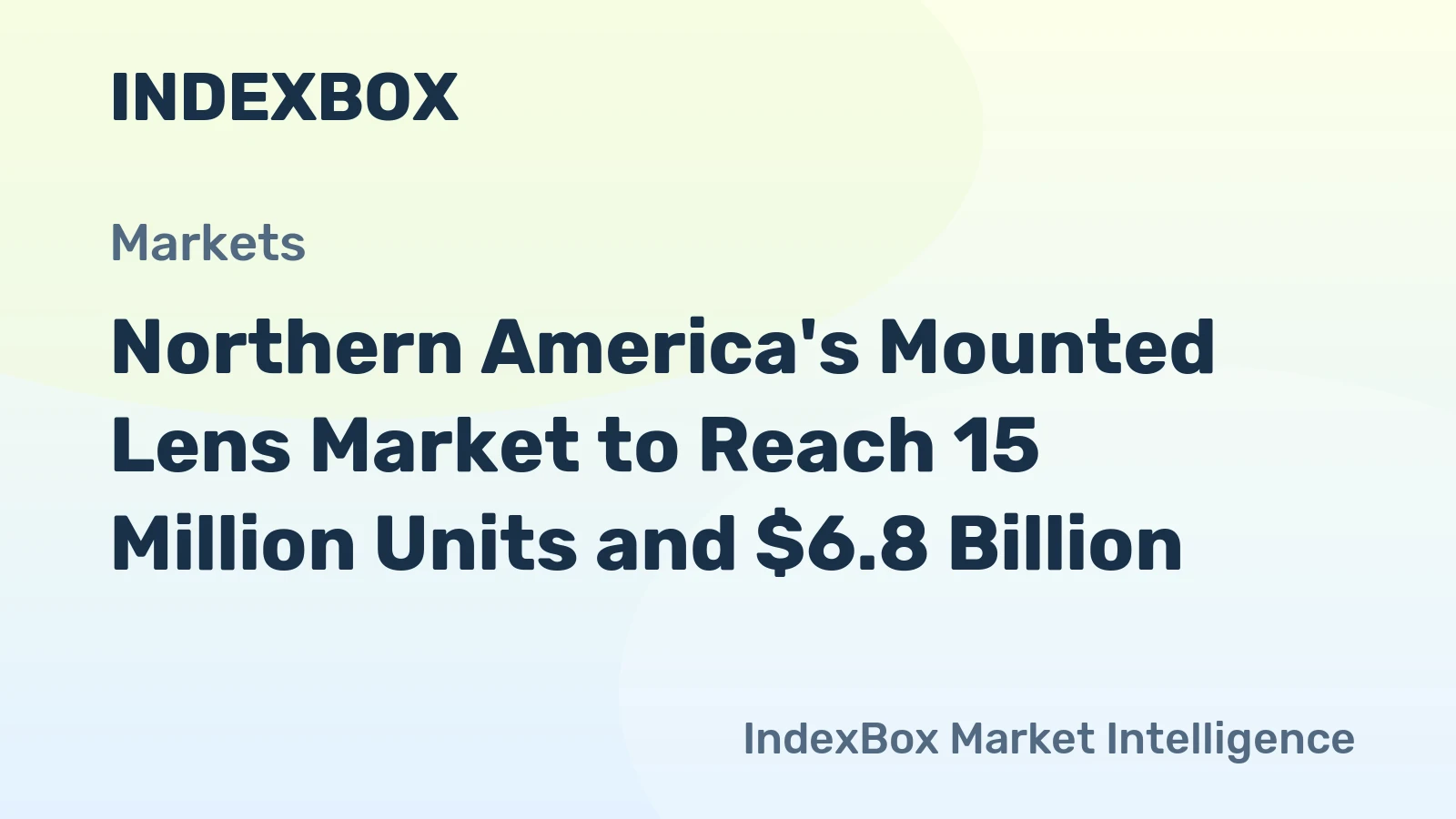 Northern America's Mounted Lens Market to Reach 15 Million Units and $6.8 Billion