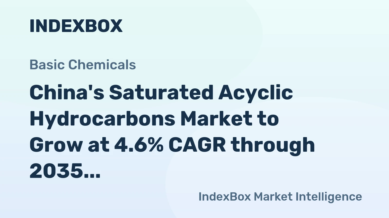 China's Saturated Acyclic Hydrocarbons Market to Grow at 4.6% CAGR through 2035