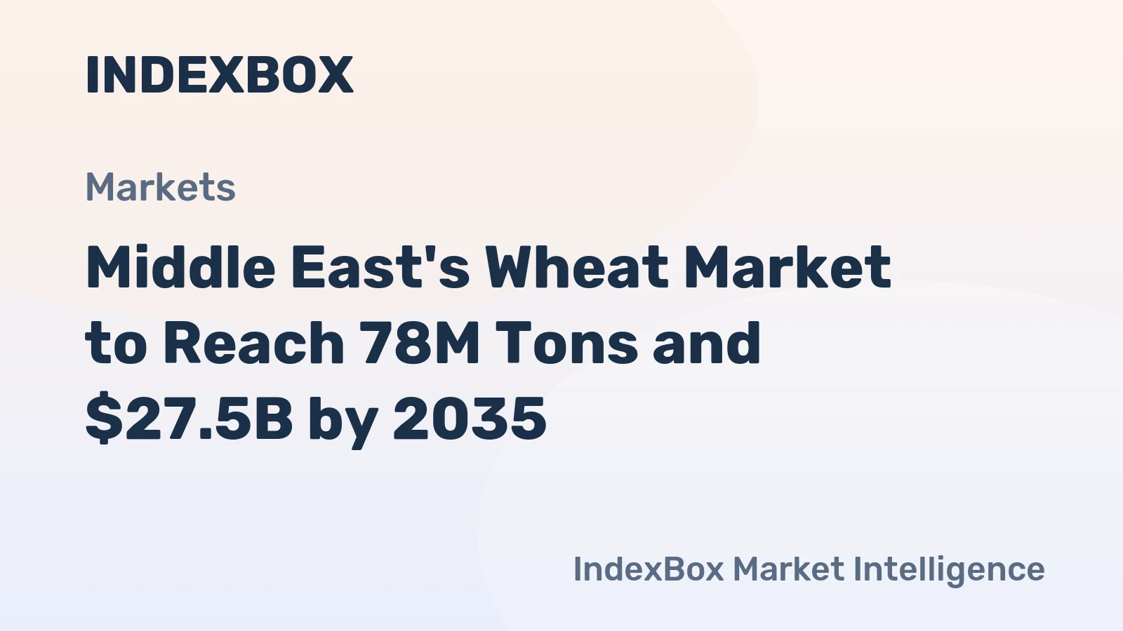 Middle East's Wheat Market to Reach 78M Tons and $27.5B by 2035