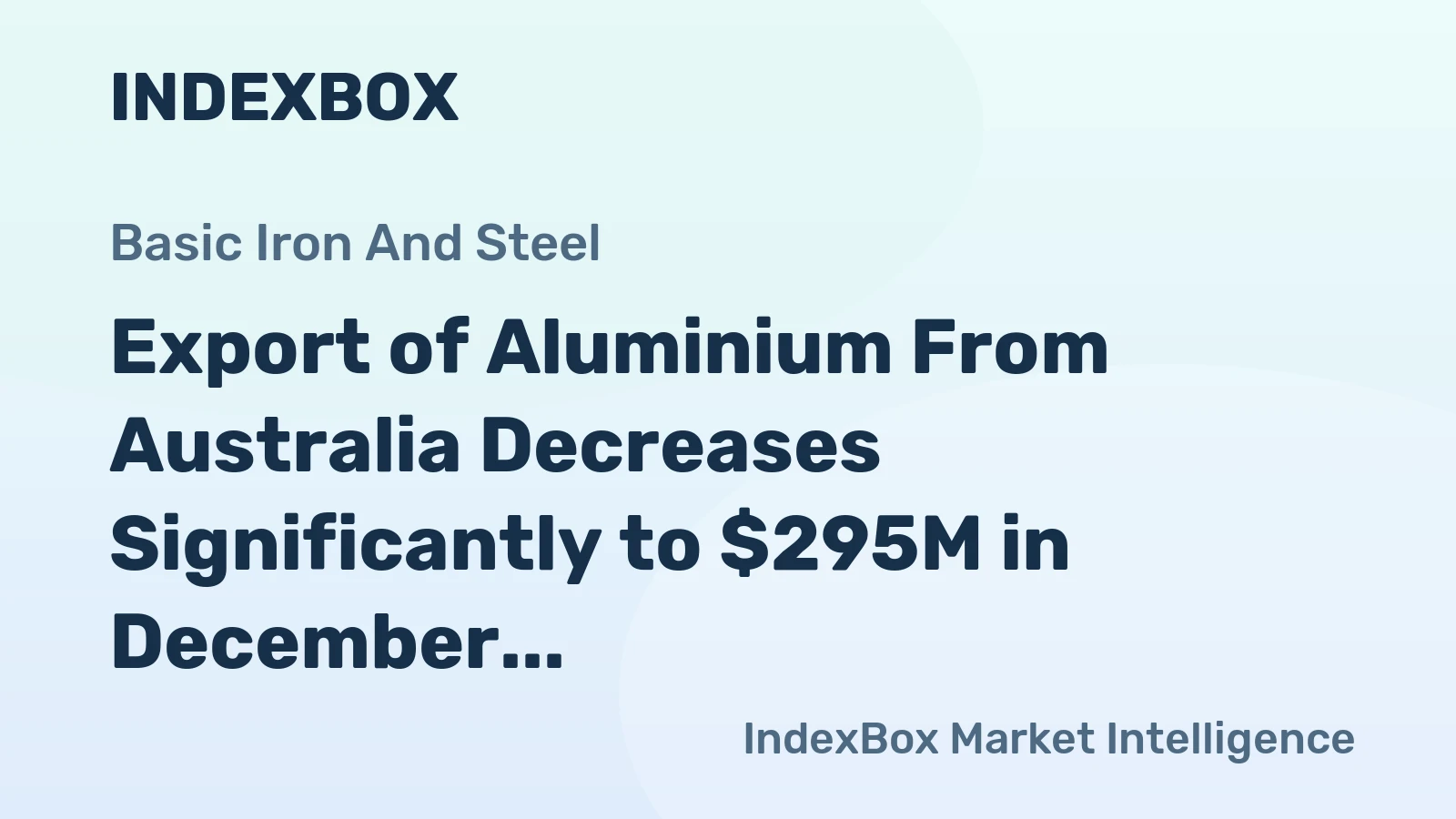 Export of Aluminium From Australia Decreases Significantly to $295M in December 2023