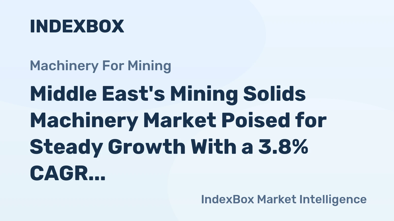 Middle East's Mining Solids Machinery Market Poised for Steady Growth With a 3.8% CAGR in Value Through 2035