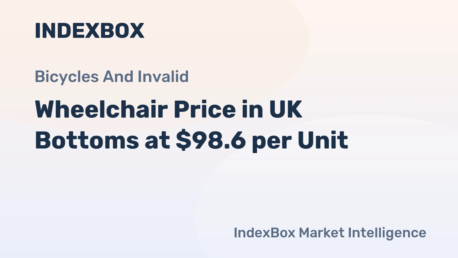 Wheelchair Price in UK Bottoms at $98.6 per Unit