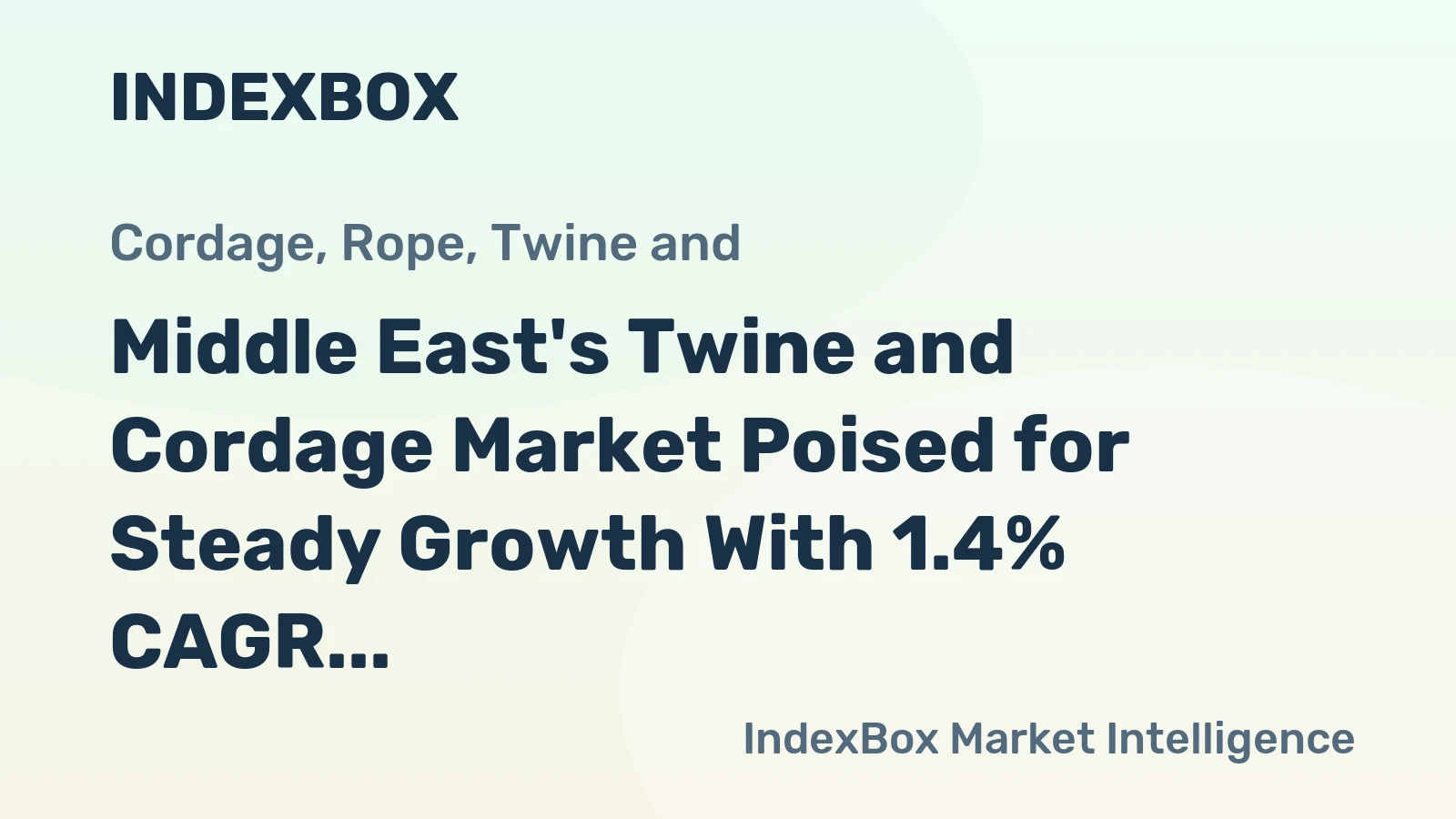 Middle East's Twine and Cordage Market Poised for Steady Growth With 1.4% CAGR Through 2035
