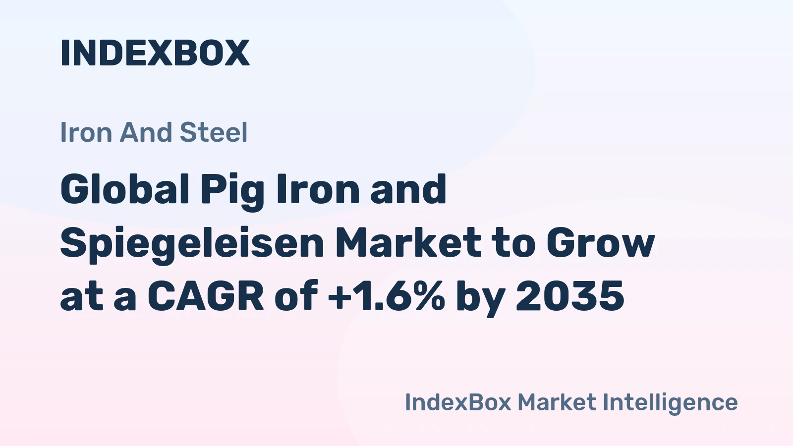 Global Pig Iron and Spiegeleisen Market to Grow at a CAGR of +1.6% by 2035