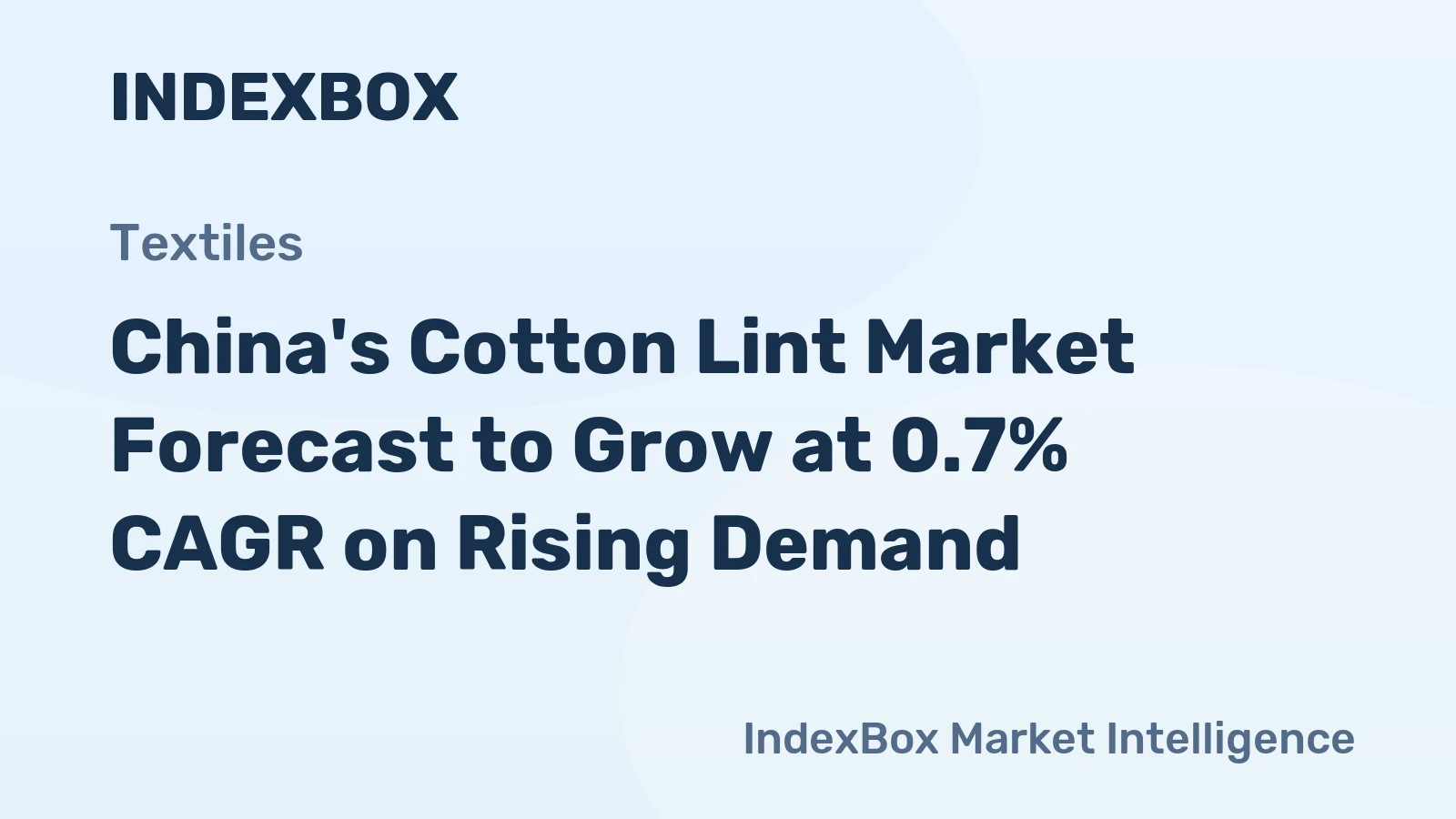 China's Cotton Lint Market Forecast to Grow at 0.7% CAGR on Rising Demand