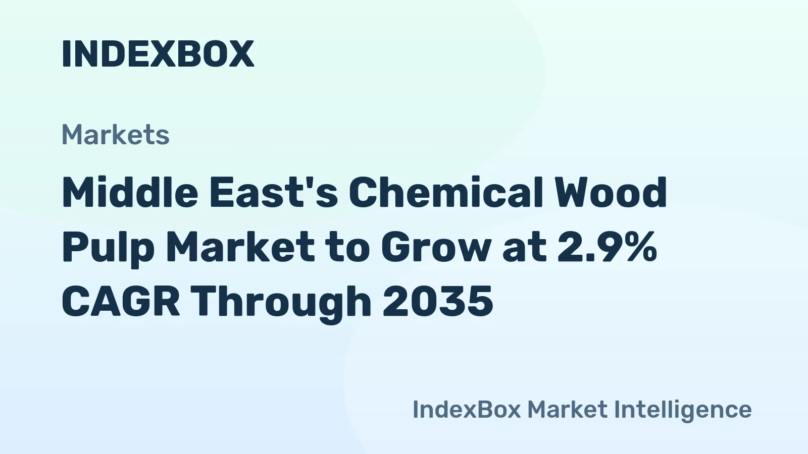 Middle East's Chemical Wood Pulp Market to Grow at 2.9% CAGR Through 2035
