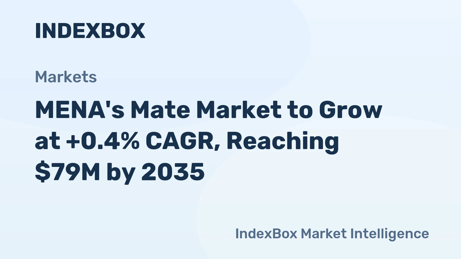 MENA's Mate Market to Grow at +0.4% CAGR, Reaching $79M by 2035