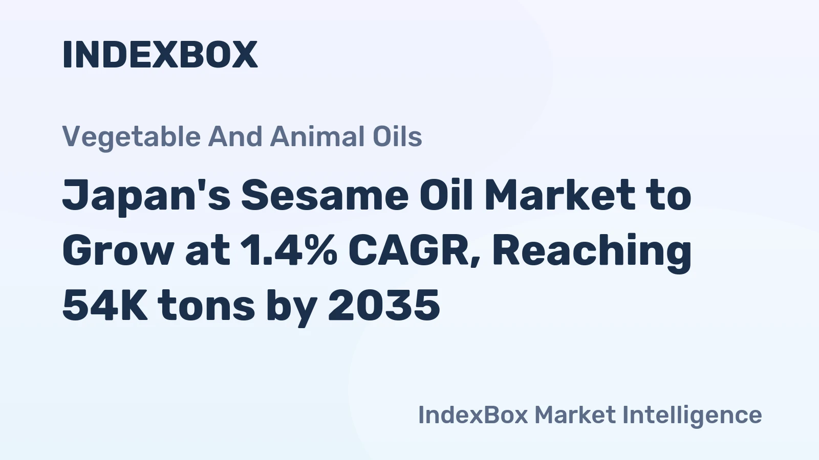 Japan's Sesame Oil Market to Grow at 1.4% CAGR, Reaching 54K tons by 2035