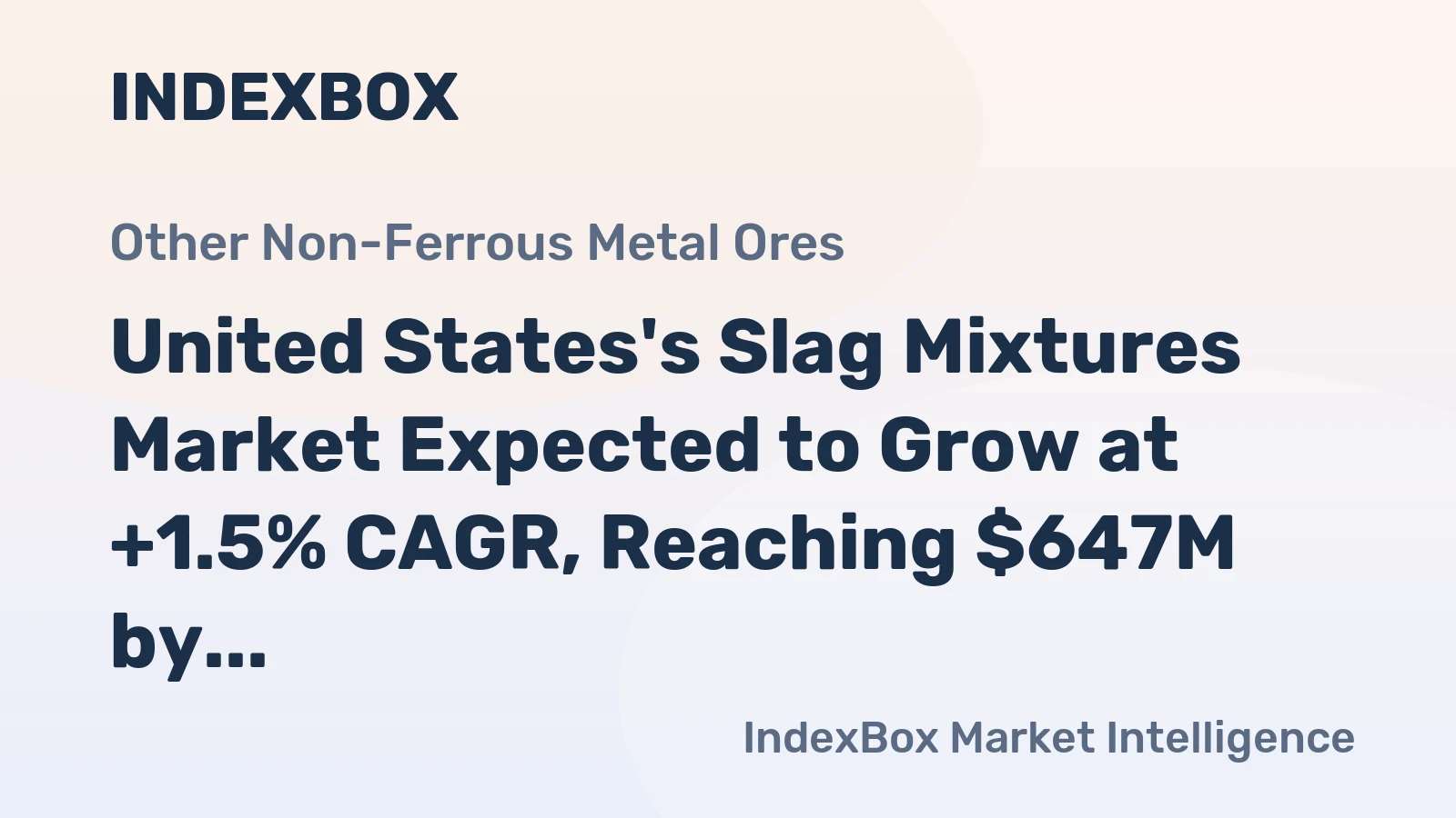 United States's Slag Mixtures Market Expected to Grow at +1.5% CAGR, Reaching $647M by 2035