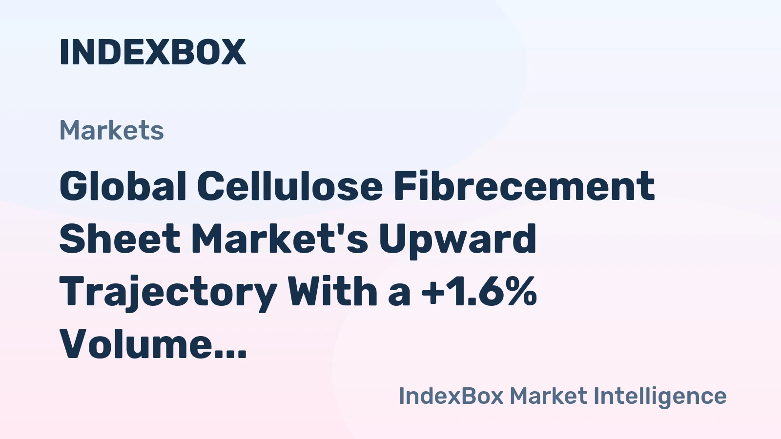 Global Cellulose Fibrecement Sheet Market's Upward Trajectory With a +1.6% Volume CAGR Through 2035