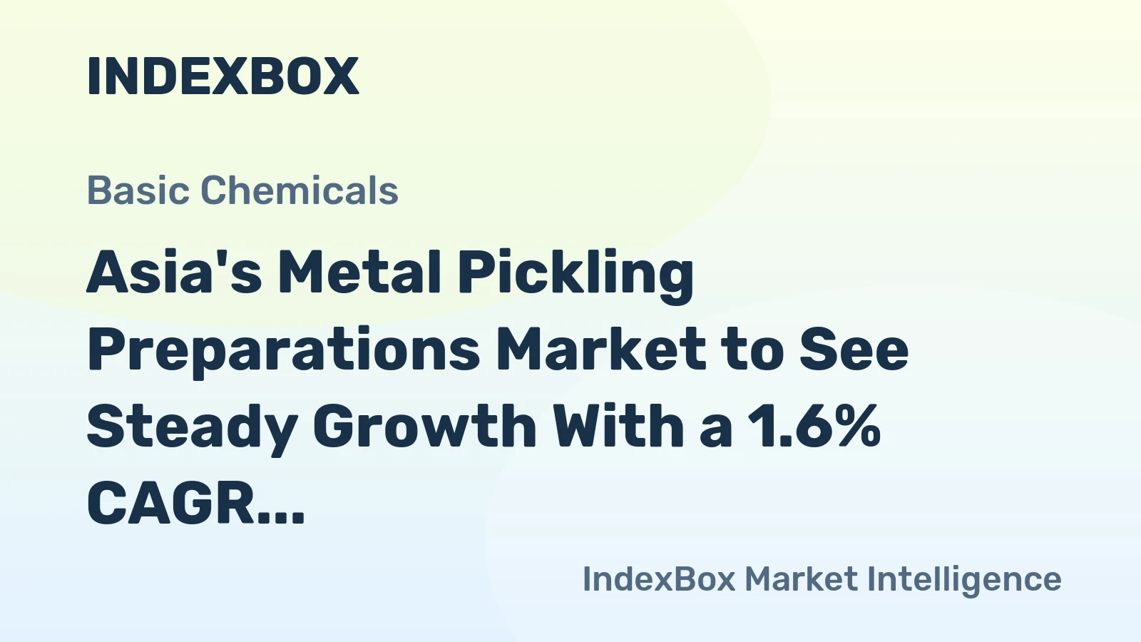 Asia's Metal Pickling Preparations Market to See Steady Growth With a 1.6% CAGR in Value Through 2035