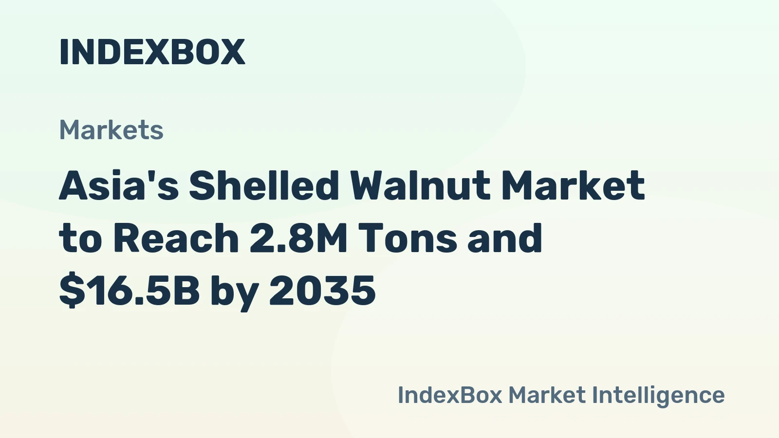 Asia's Shelled Walnut Market to Reach 2.8M Tons and $16.5B by 2035